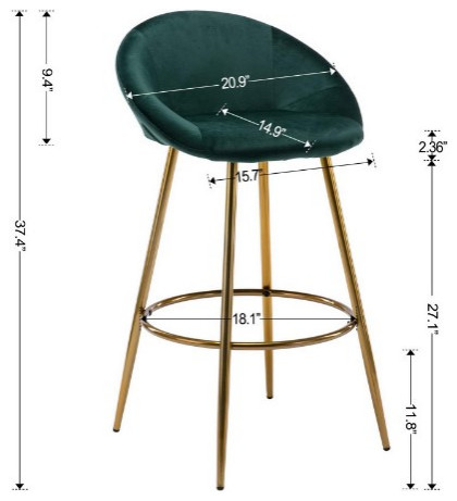 30 inch Bar Height Stools with Back Footrest - Transitional - Bar ...