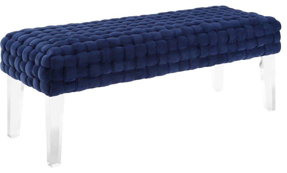 Sal Woven Velvet Bench - Contemporary - Upholstered Benches - by TOV ...