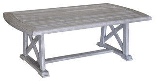 Courtyard Casual Driftwood Gray Teak Surf Side Outdoor Dining Table ...