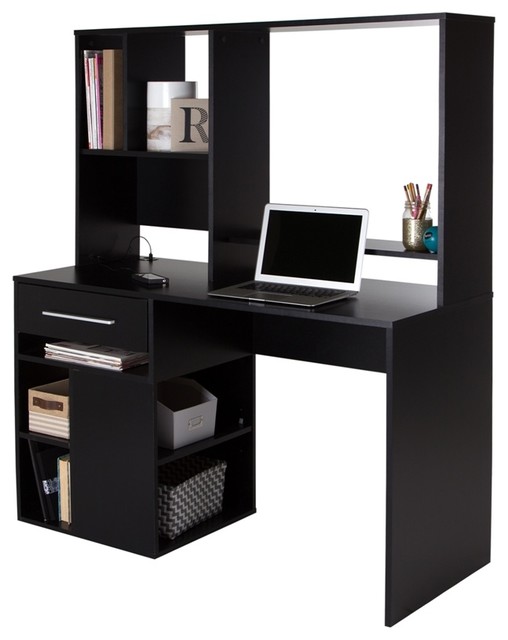 South Shore Annexe Home Office Computer Desk, Pure Black - Contemporary ...