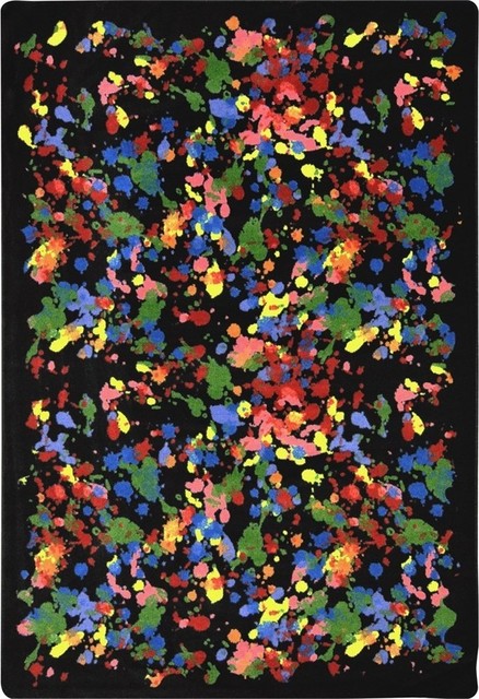 Kaleidoscope, Whimsical Area Rug, Splatter Paint, 5'4"X7'8", 5'4"x7'8 ...