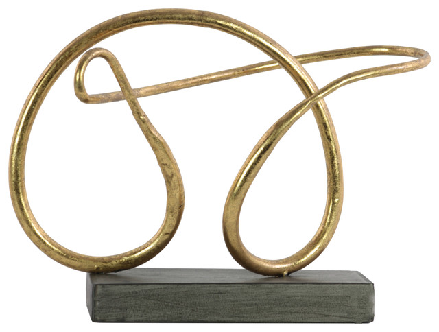 Urban Trends Metal Statue With Gold - Contemporary - Decorative Objects ...