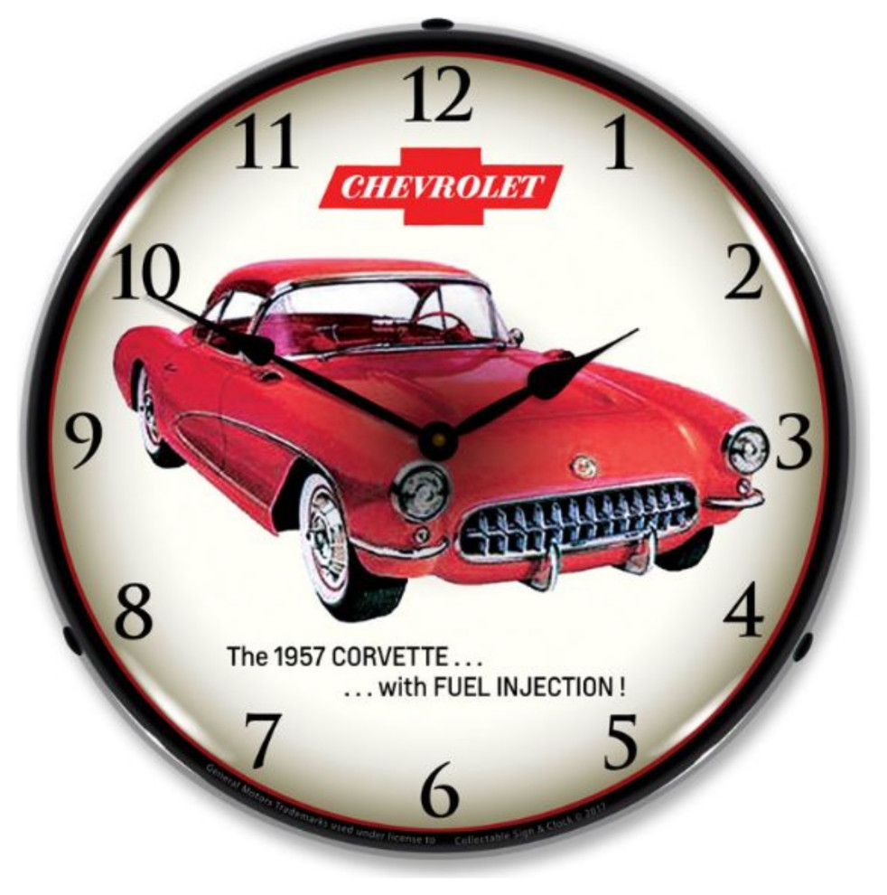 GM1712821 1957 Corvette Fuel Injection Clock - Midcentury - Wall Clocks ...