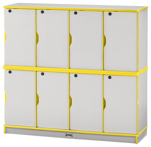 Rainbow Accents Stacking Lockable Lockers - Double Stack - Yellow ...