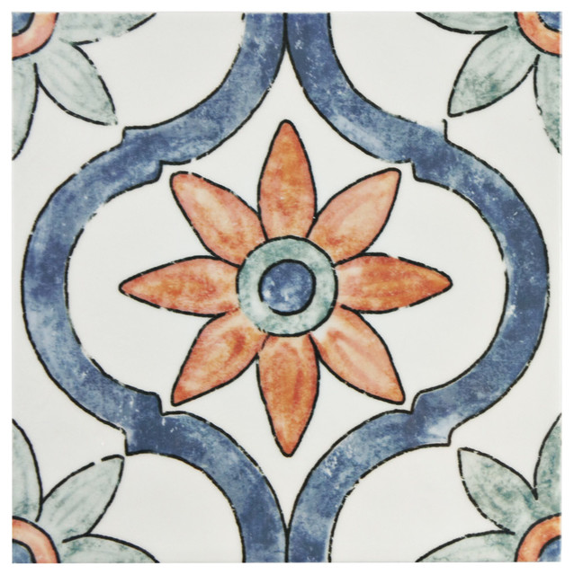 Bourges Ceramic Wall Tile, Arco, Sample - Mediterranean - Wall And ...