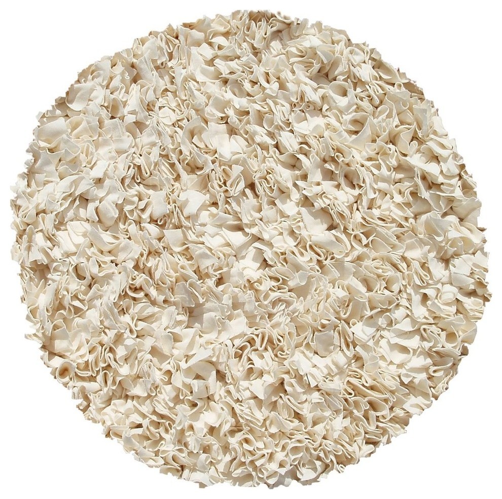 Shaggy Raggy Cream Area Rug, 4' Round - Contemporary - Kids Rugs - by ...