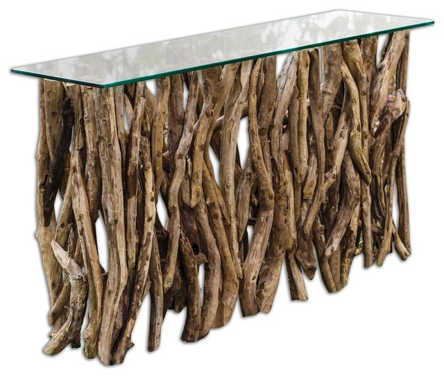 Teak Wood Console By Designer Matthew Williams - Rustic - Console ...