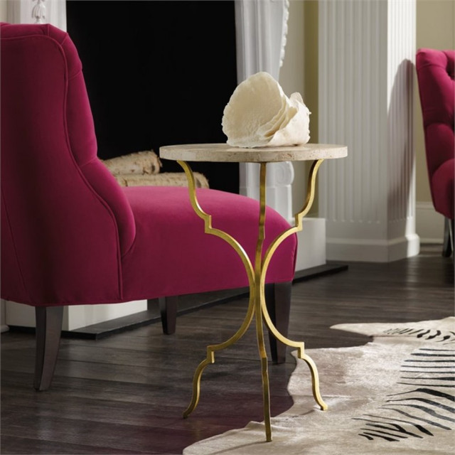 Home Square 16" Round Martini Table in Gold Finish - Set of 2 ...