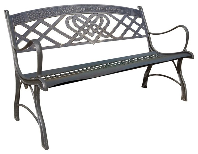 Celtic Cast Iron Garden Bench - Contemporary - Outdoor Benches - by ...