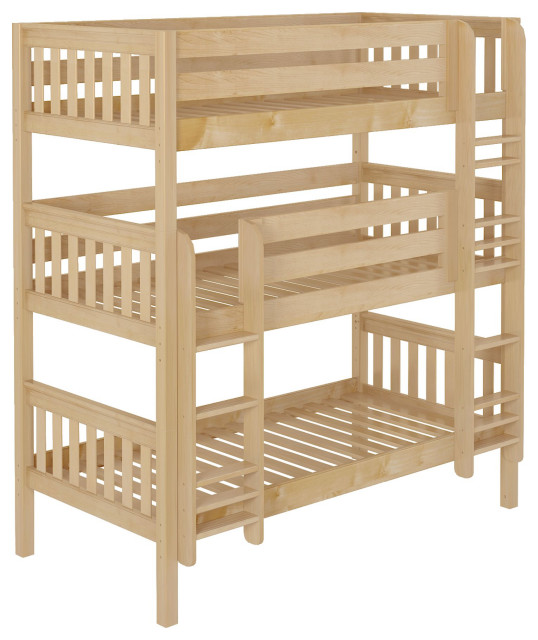 Maxtrix Twin Triple Bunk Bed with Ladder - Transitional - Bunk Beds ...