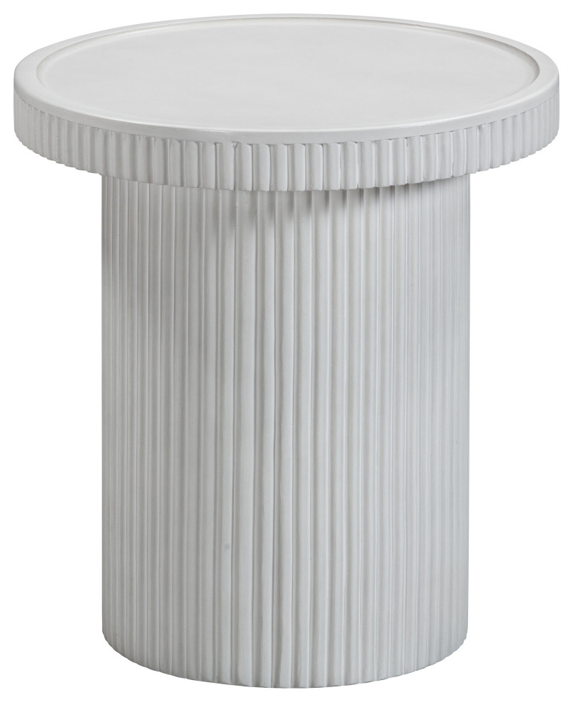 Darcy White Concrete Side Table - White - Modern - Side Tables And End ...