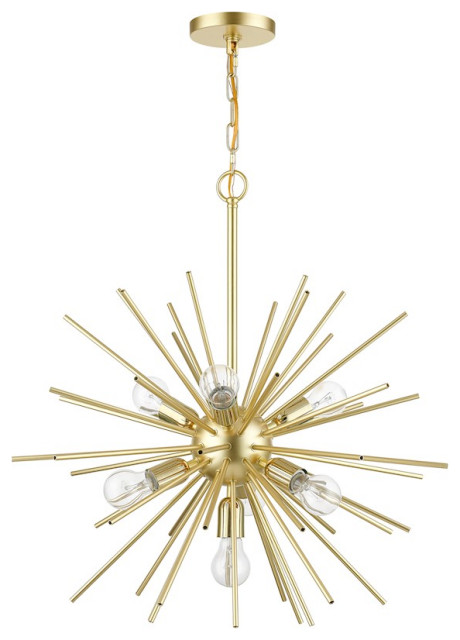 Livex Tribeca 7-Light Pendant Chandelier, Soft Gold/Brass/Iron, 46175 ...