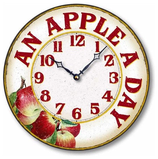 Vintage-Style Casual Kitchen Apples Clock - Eclectic - Wall Clocks - by ...