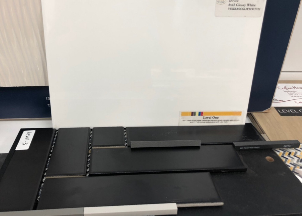 TEC grout-white tiles with Silverado or Sterling grout!