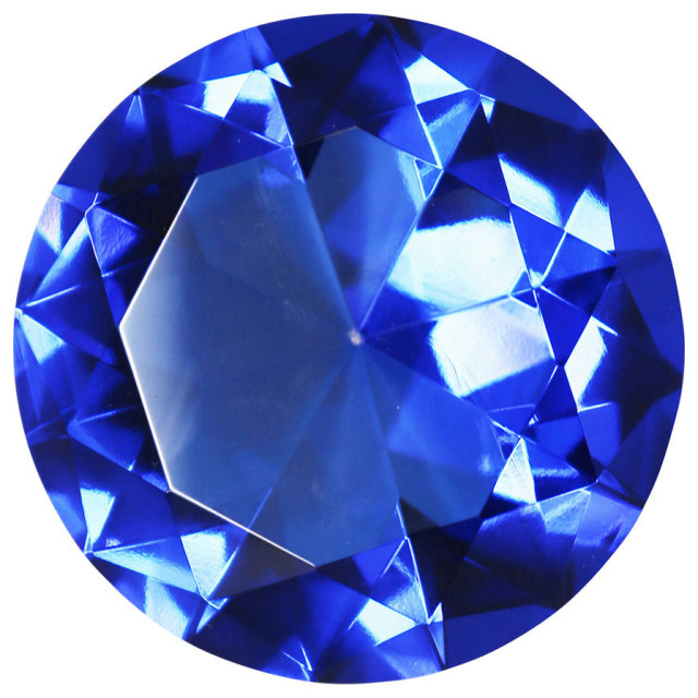 Glass Diamond Decor, 3", Blue - Contemporary - Decorative Objects And ...