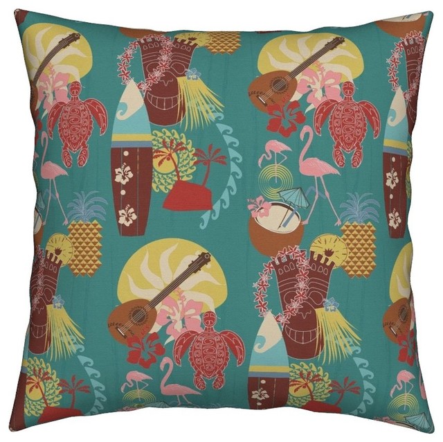 Mid Century Modern Tiki Hilton Hawaiian Throw Pillow - Tropical ...