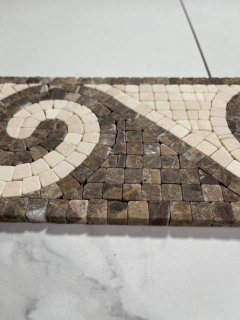 Marble Mosaic Border Listello Tile Surf Emperador 4.75x12 Tumbled, 1 ...