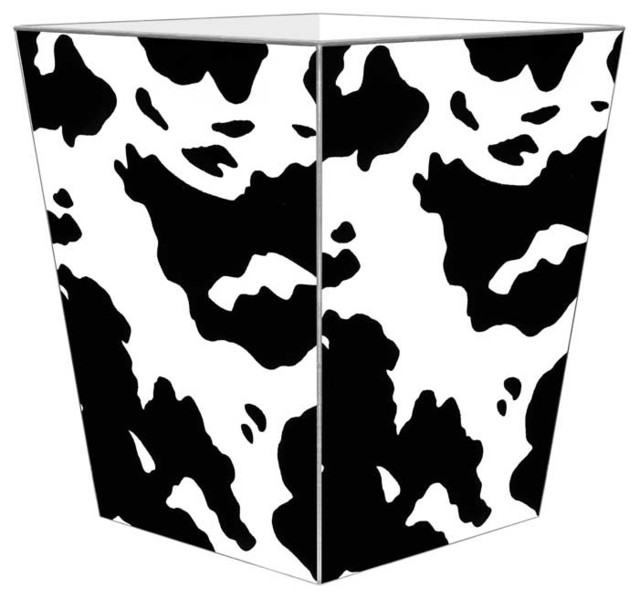 Cow Print Wastepaper Basket - Traditional - Wastebaskets - by Marye ...