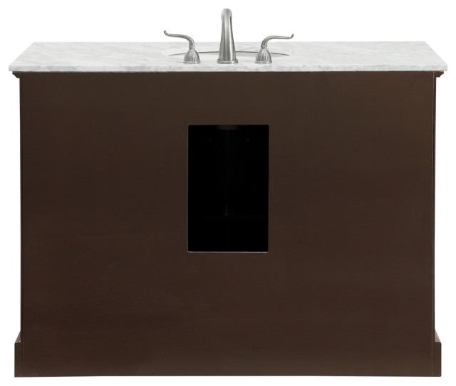 Amber Single Bathroom Vanity, Blue, 48" - Transitional - Bathroom ...