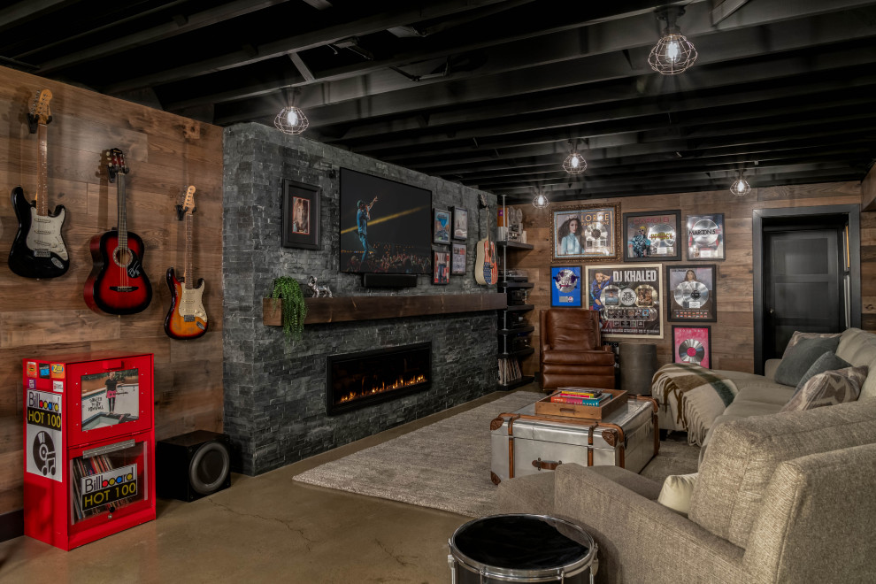 Rock Star Industrial Basement - Industrial - Basement - Philadelphia ...