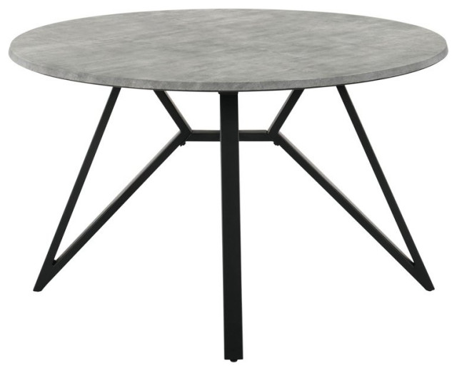 Modern Dining Table, Butterfly Shaped Metal Base With Round Faux ...