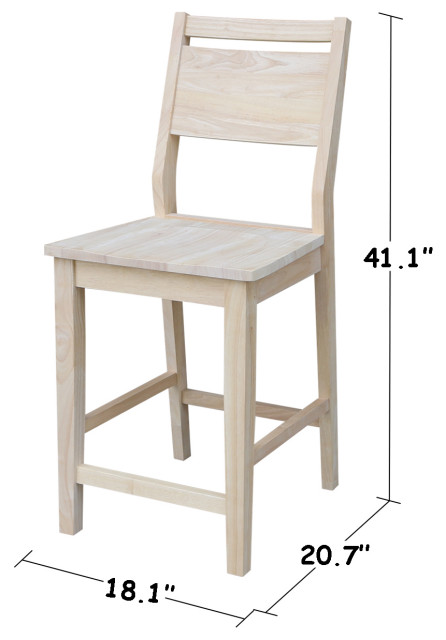 Aspen Counter Height Panel Stool - 24" Seat Height, 24 Inch ...