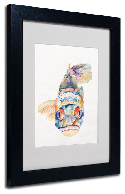 'Blue Fish' Matted Framed Canvas Art by Pat Saunders-White, 11" x 14 ...