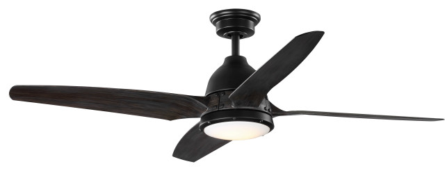 Luxury Urban Loft Ceiling Fan, Midnight Black - Transitional - Ceiling ...