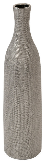 Ceramic 18" Vase, Silver - Transitional - Vases - by PARMA HOME | Houzz
