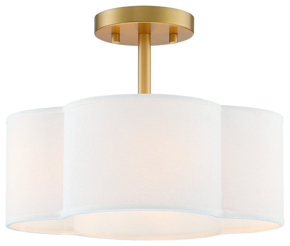 4-Light Scallop Semi Flush Mount Ceiling Light - Transitional - Flush ...