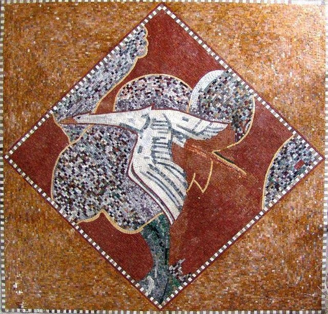 Mosaic Designs- Flying Bird, 47" x 47" - Contemporary - Tile Murals ...