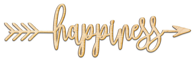 Happiness Right Arrow Wood Sign Home Decor, 12" wide x 4" tall ...