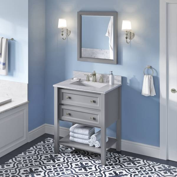 Jeffrey Alexander Adler Transitional 30" Gray Single Sink Vanity ...