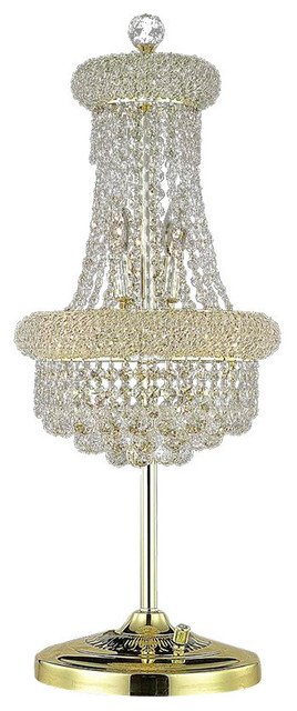 Elegant 1800 Primo 6 Light 12" Spectra Table Lamp, Gold/Clear ...