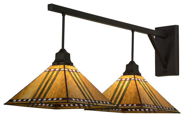 13 Wide Prairie Corn 2 Light Island Wall Sconce - Craftsman - Wall ...