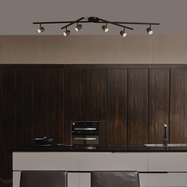 Wilma 6-Light Foldable Matte Black LED Integrated Track Lighting ...