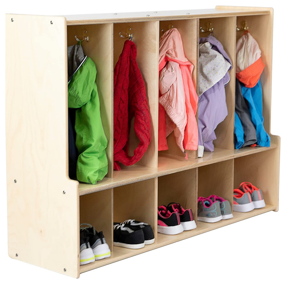 5 Section Locker and Bench Cubby Storage Organizer - Modern - Kids ...