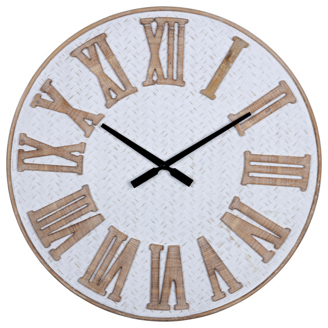 Stratton Home Decor Farmhouse 23.5" Luke Wall Clock, 23.50x1.50x23.50 ...