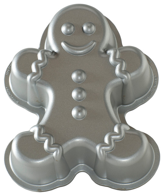 Nordic Ware Brushed Cast Aluminum Gingerbread Man Cake Pan ...