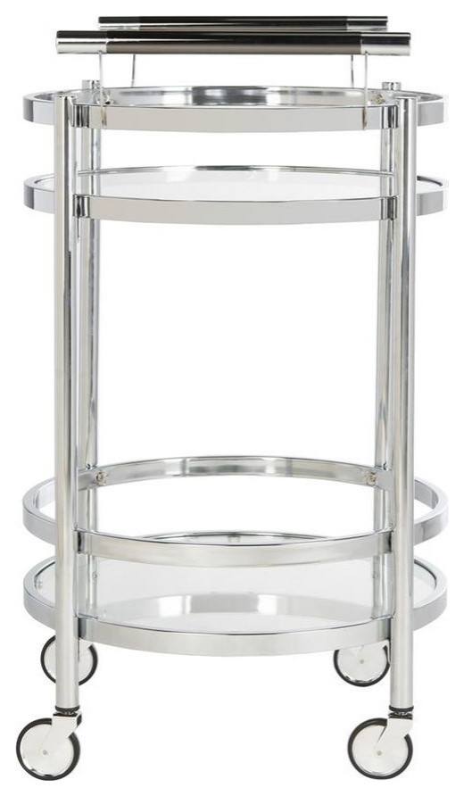 Charisma 2 Tier Round Bar Cart, Chrome - Contemporary - Bar Carts - by ...