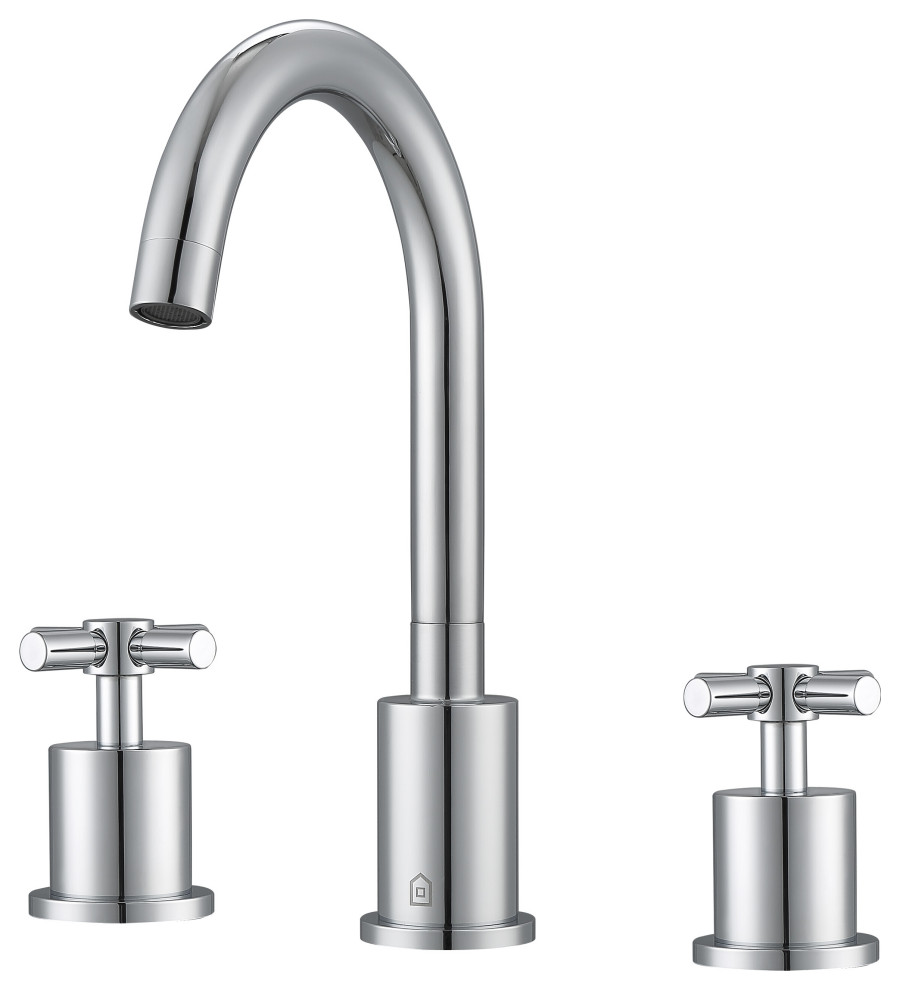 Prima 3-Piece Bathroom Faucet Set, Chrome - Contemporary - Bathroom ...