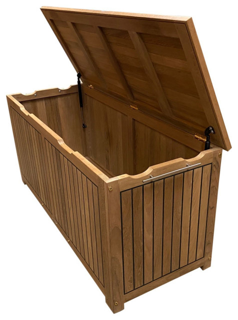 Carolina Teak Large Storage Box, Natural - Transitional - Deck Boxes ...