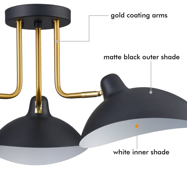 Farmhouse Multi-Directional Ceiling Spot Light Matte Black - Midcentury ...