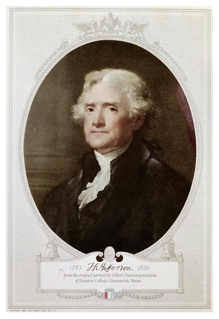 "Thomas Jefferson" Digital Paper Print by Gilbert Stuart, 17"x24", 17 ...