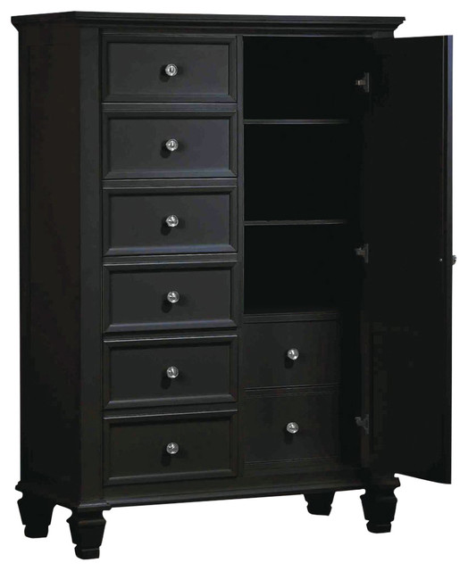 Coaster Sandy Beach Door Chest, Black - Traditional - Armoires And ...