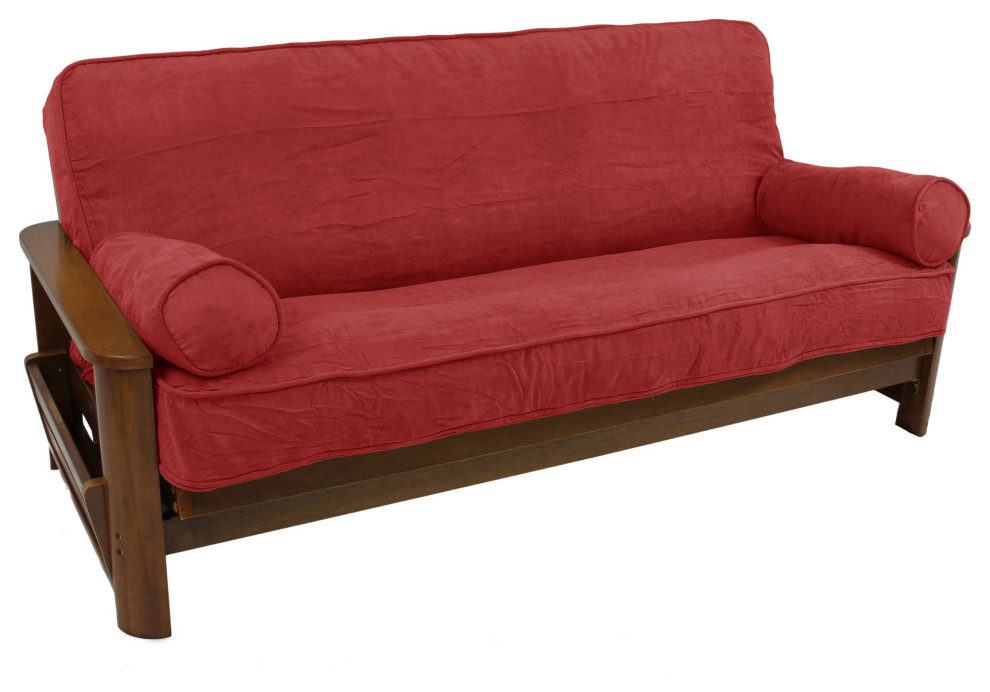 Solid Microsuede Full Futon Cover Set - Transitional - Futon Covers ...