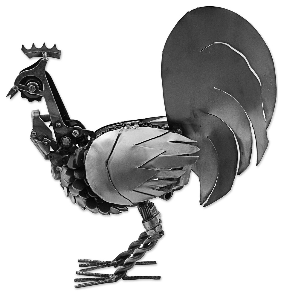 Mechanical Rooster Recycled Auto Part Sculpture - Farmhouse ...