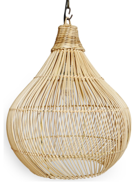 Rattan Drop Pendant Lantern - Tropical - Pendant Lighting - by Design ...