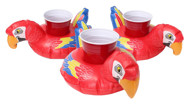 Inflatable Tropical Parrot Drink Float - Tropical - Pool Toys And ...