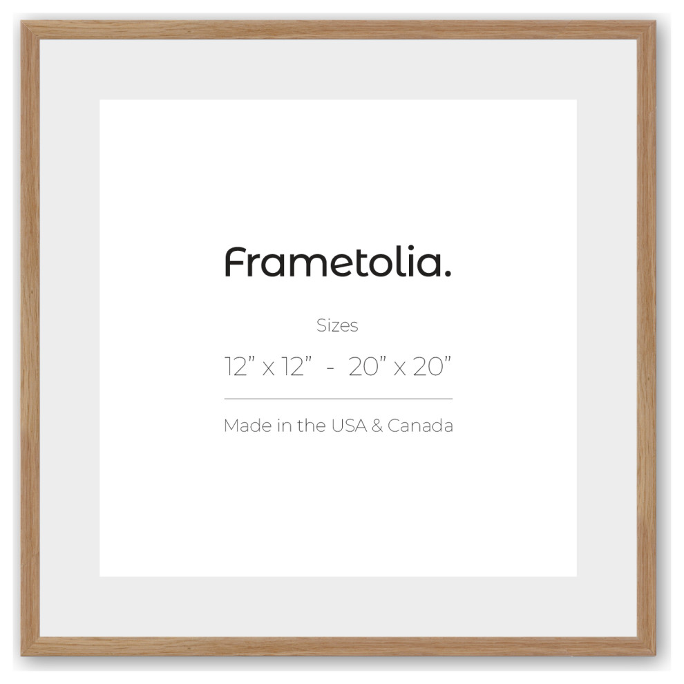 Natural Oak 3/4" Organic Picture/Gallery Frame with Bright White Mat ...